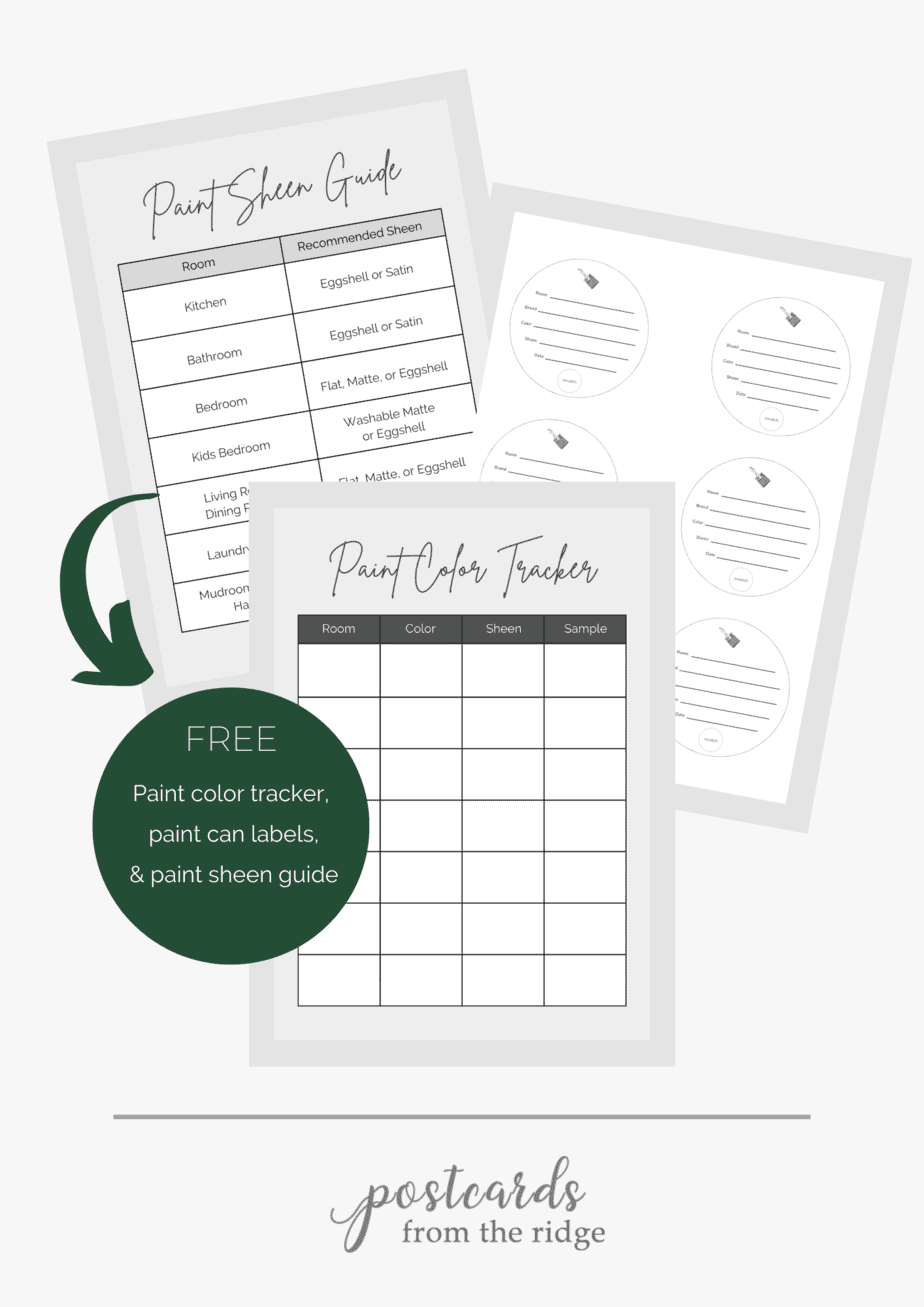 Free Color Tracker and Paint Sheen Guide - Postcards from the Ridge