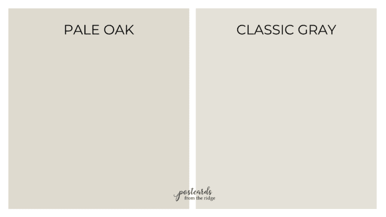 Benjamin Moore Pale Oak OC-20 Review and Color Palette - Postcards from ...