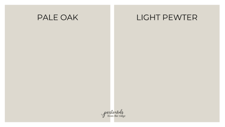 Benjamin Moore Pale Oak OC-20 Review and Color Palette - Postcards from ...