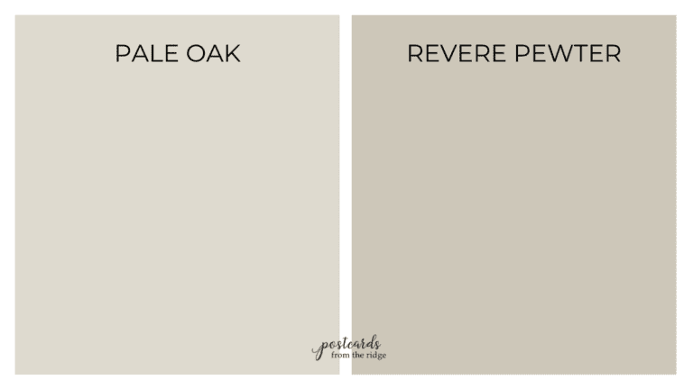 Benjamin Moore Pale Oak OC-20 Review and Color Palette - Postcards from ...