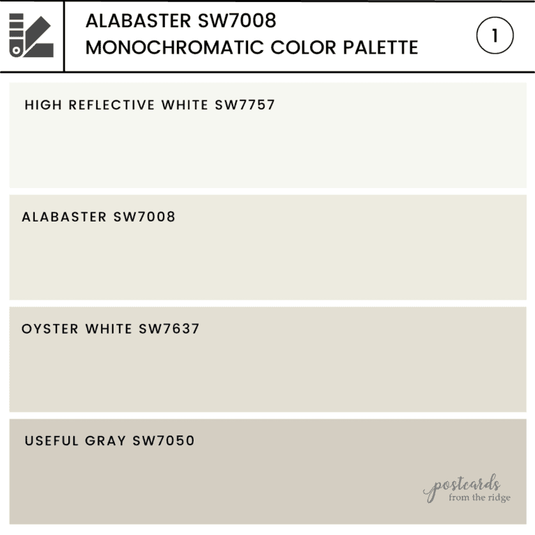 Sherwin Williams Alabaster SW7008 Color Palettes and Review - Postcards ...