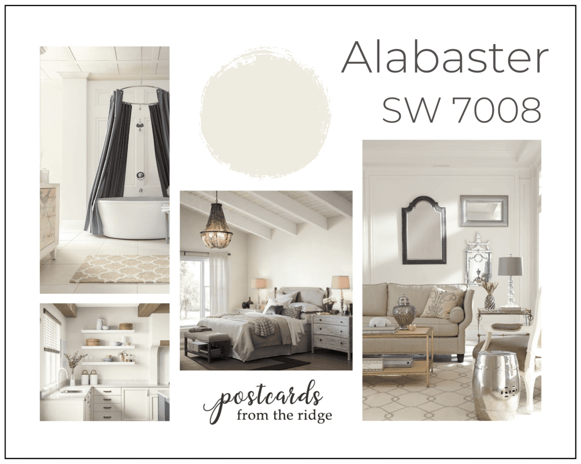 Sherwin Williams Alabaster SW7008 Color Palettes and Review - Postcards ...