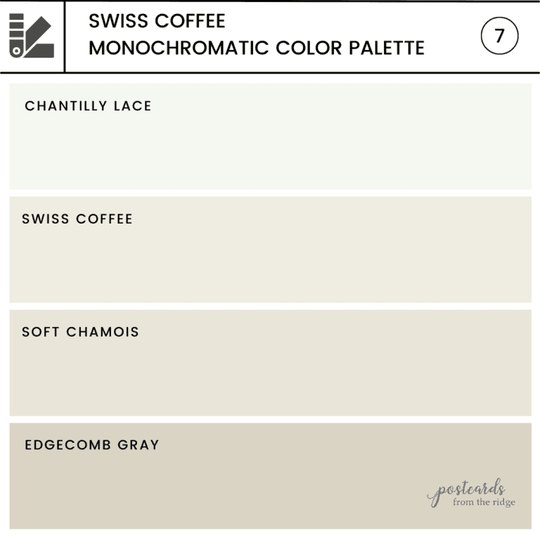 Benjamin Moore Swiss Coffee OC-45 Color Palettes and Review - Postcards ...