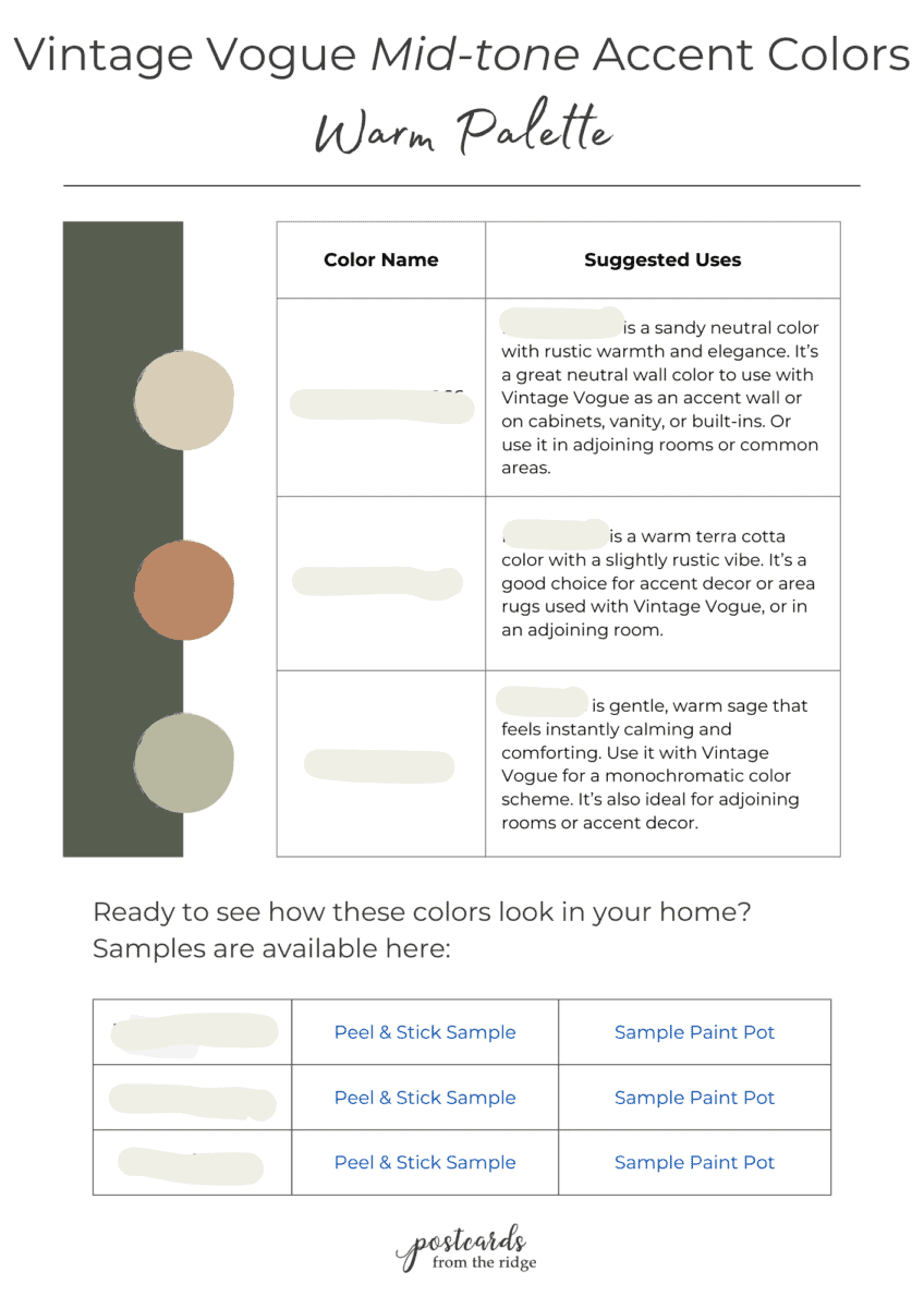 Vintage Vogue Color Palette Bundle - Postcards from the Ridge