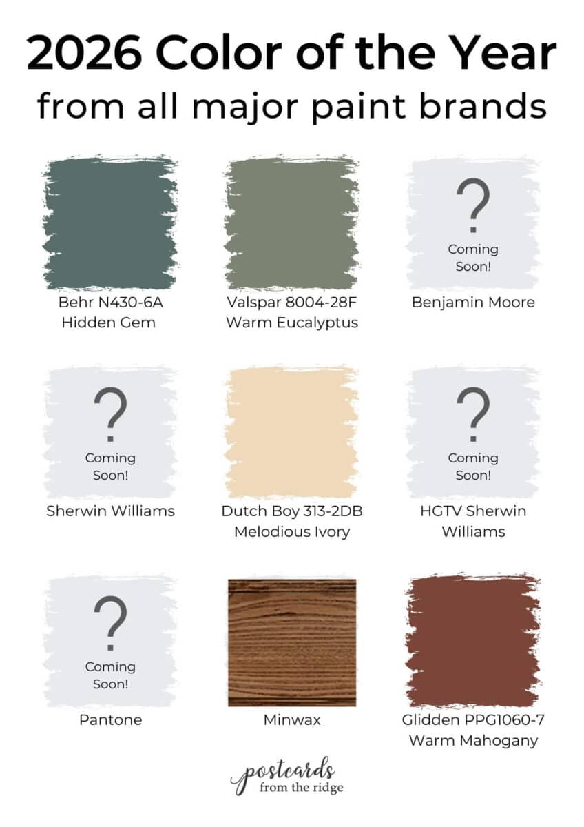 2026 Color of the Year Picks from Paint Companies (so far) - Postcards ...
