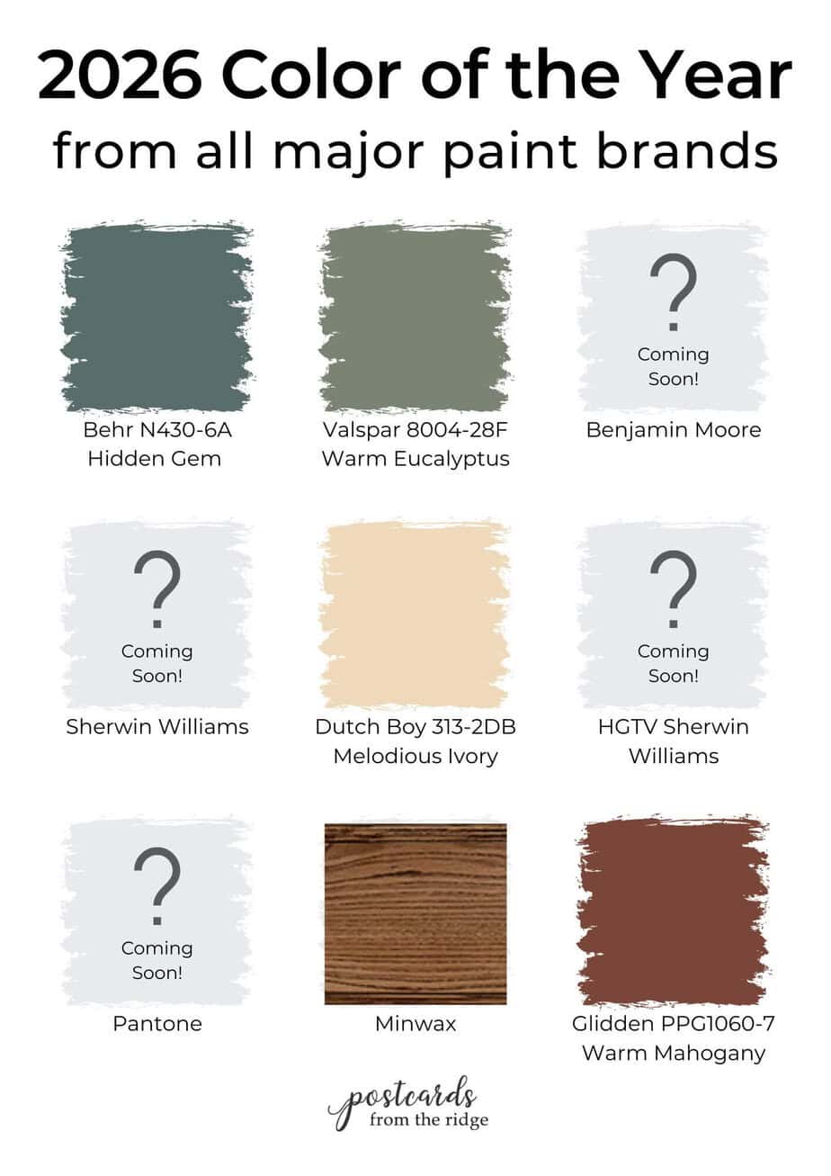 2026 Color of the Year Picks from Paint Companies (so far) - Postcards ...
