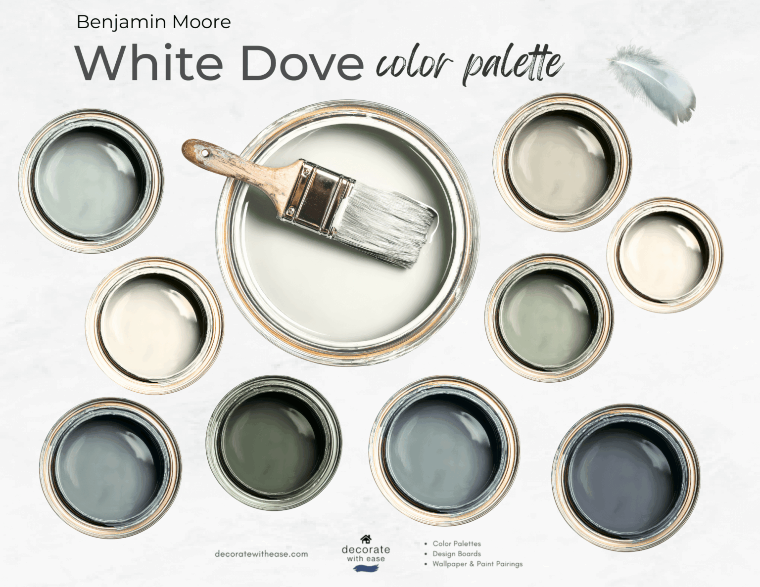 Benjamin Moore White Dove OC-17 Paint Color Review and Color Palette ...